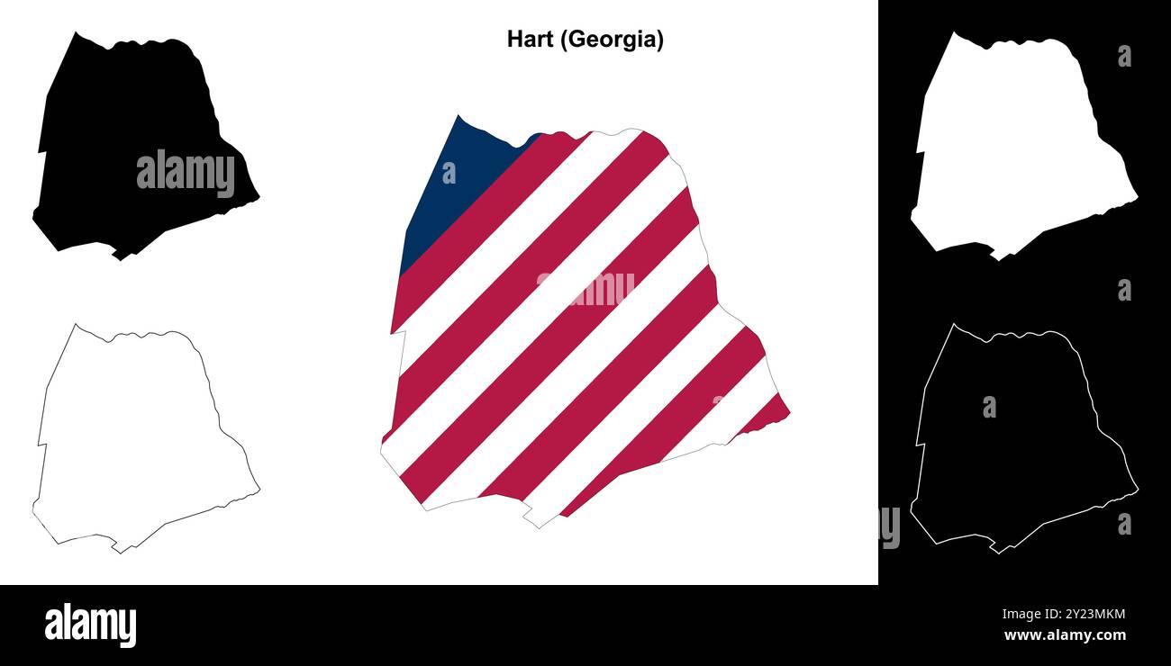 Hart County (Georgia) outline map set Stock Vector Image & Art - Alamy