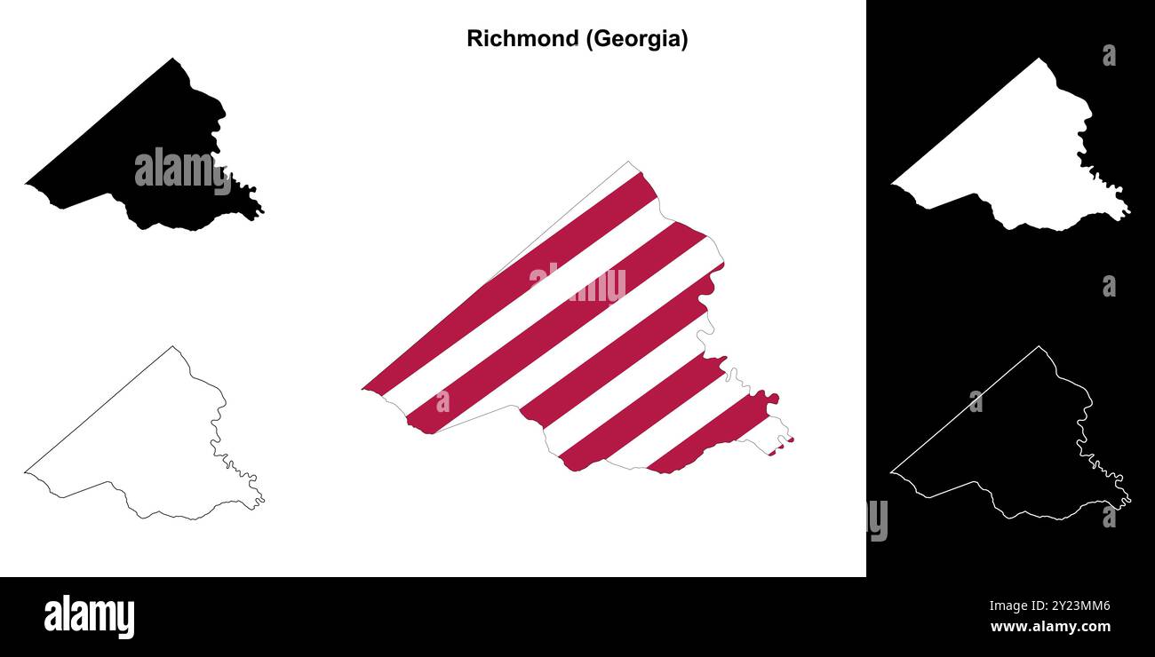 Richmond County (Georgia) outline map set Stock Vector Image & Art - Alamy
