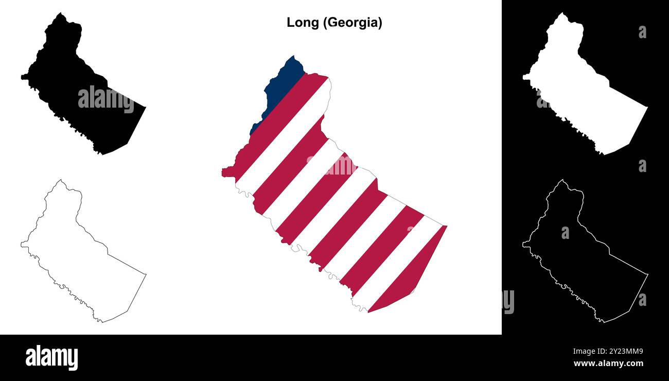 Long County (Georgia) outline map set Stock Vector Image & Art - Alamy