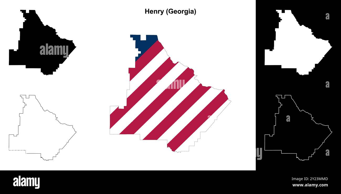 Henry County (Georgia) outline map set Stock Vector Image & Art - Alamy