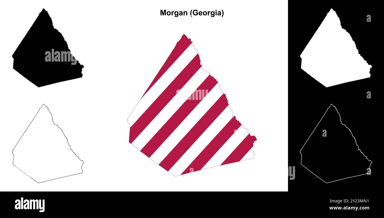 Morgan County (Georgia) outline map set Stock Vector Image & Art - Alamy