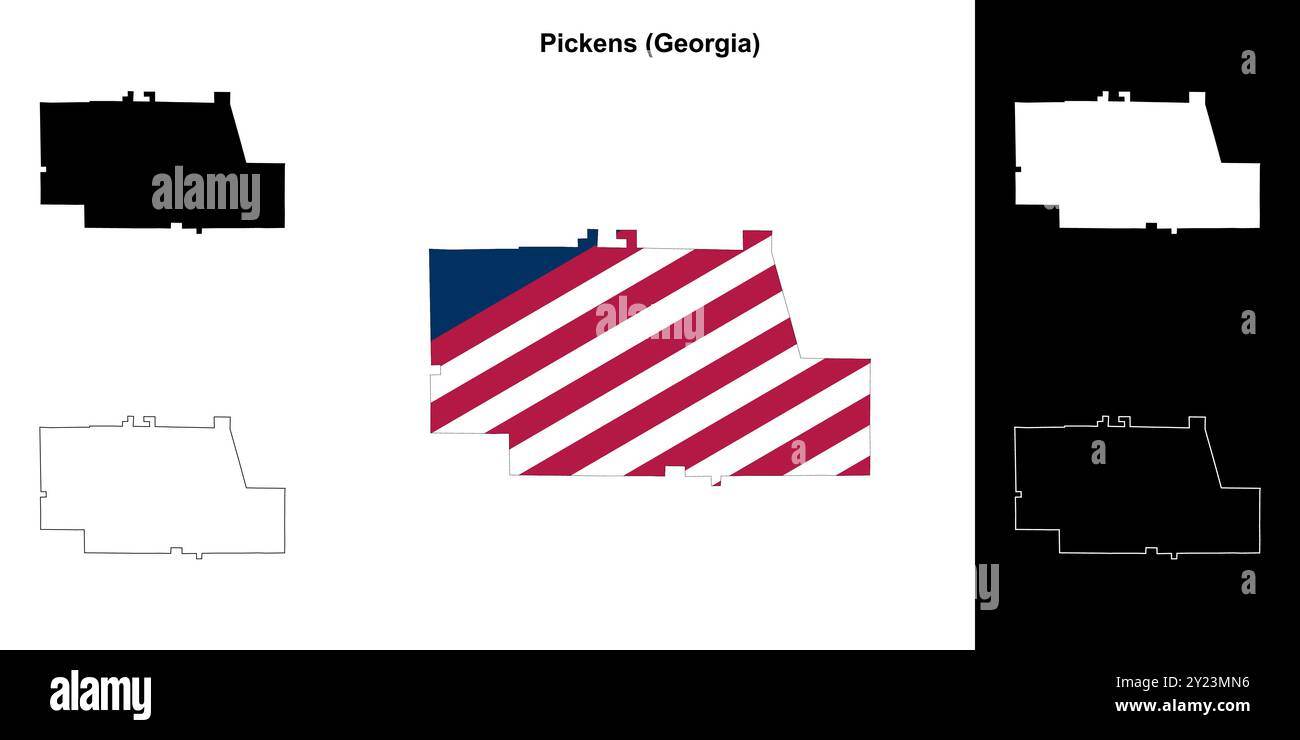Pickens County (Georgia) outline map set Stock Vector Image & Art - Alamy