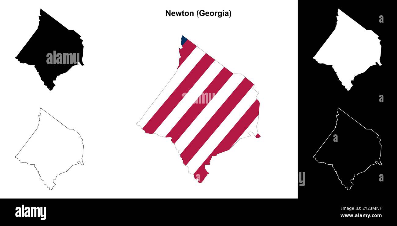 Newton County (Georgia) outline map set Stock Vector Image & Art - Alamy