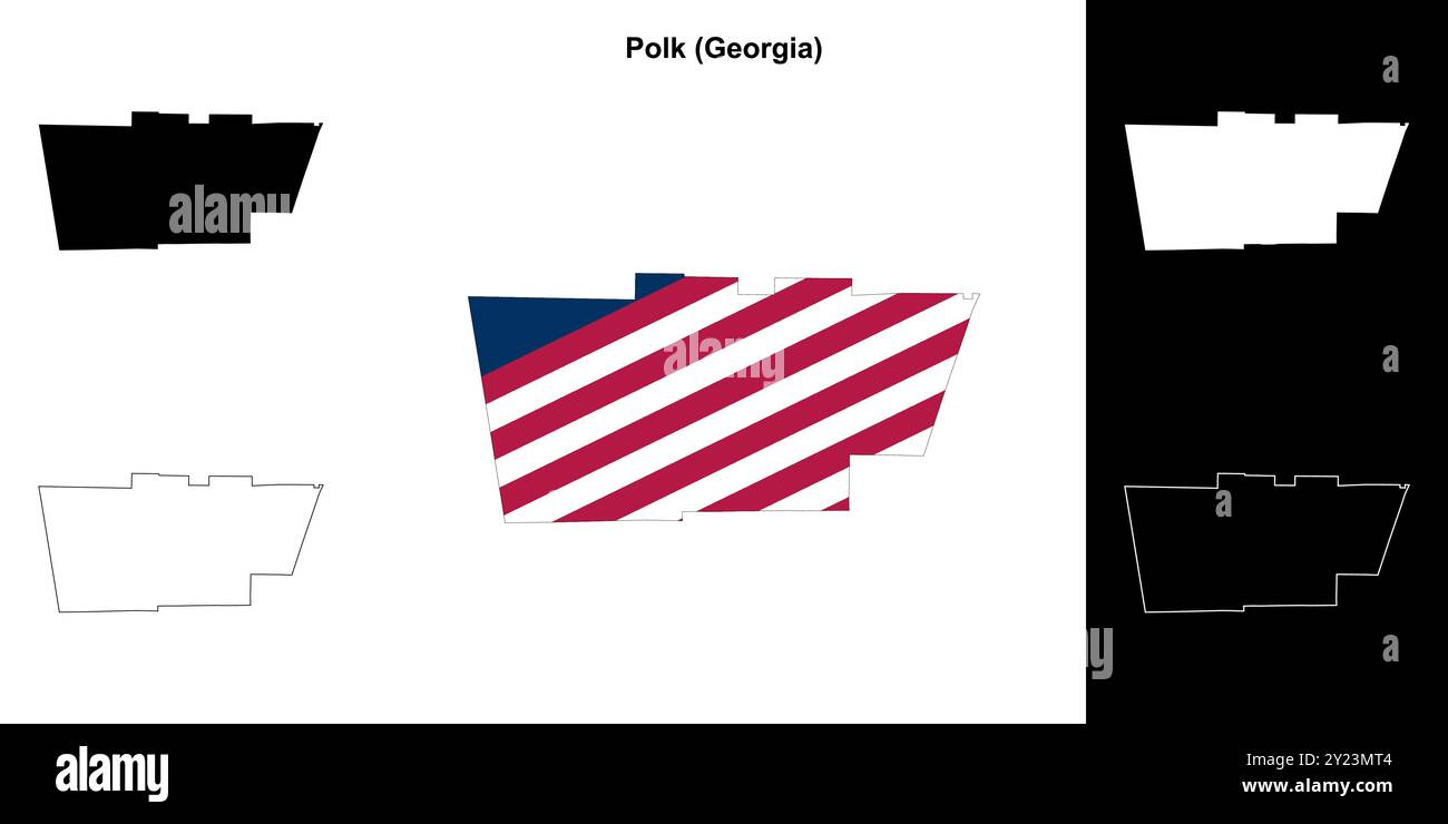 Polk County (Georgia) outline map set Stock Vector Image & Art - Alamy