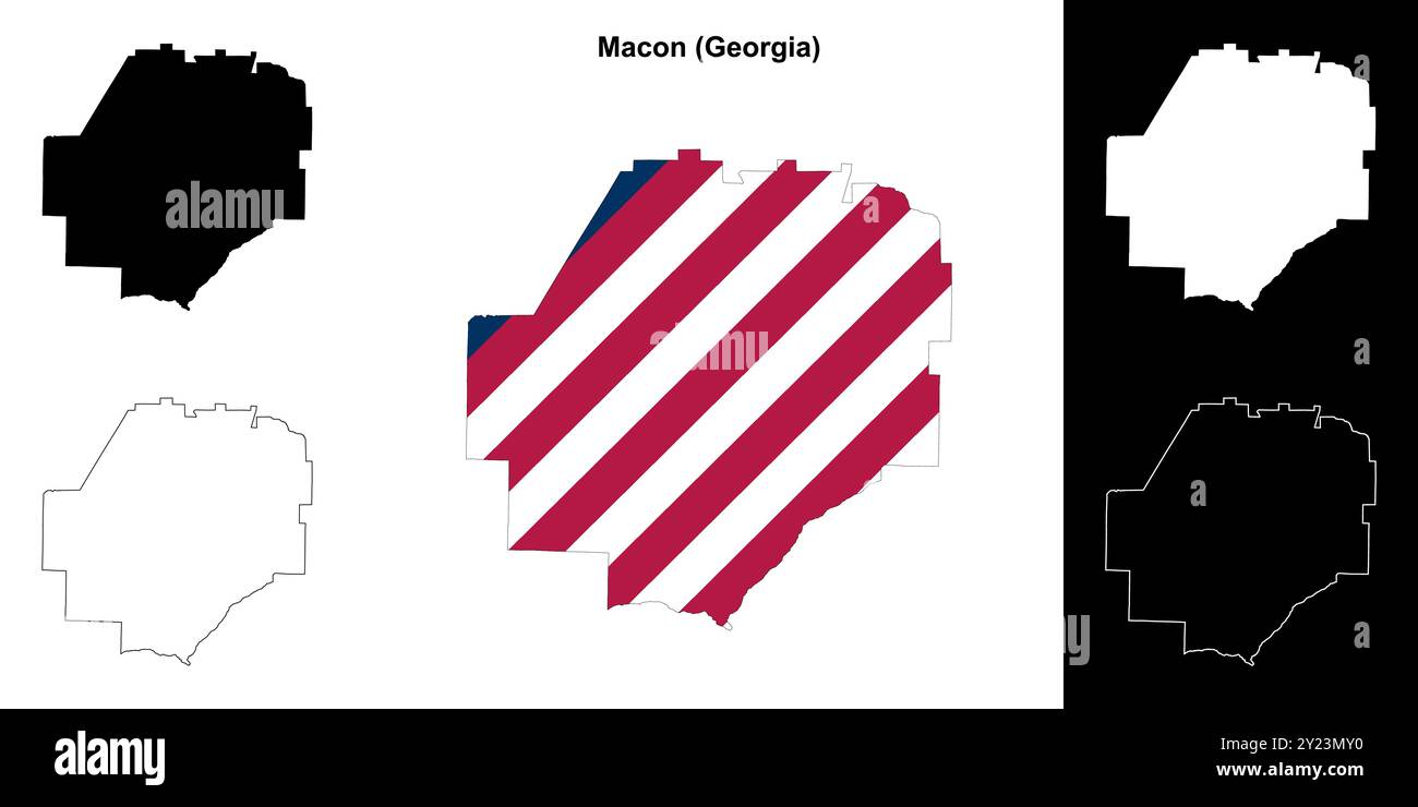 Macon outline map hi-res stock photography and images - Alamy