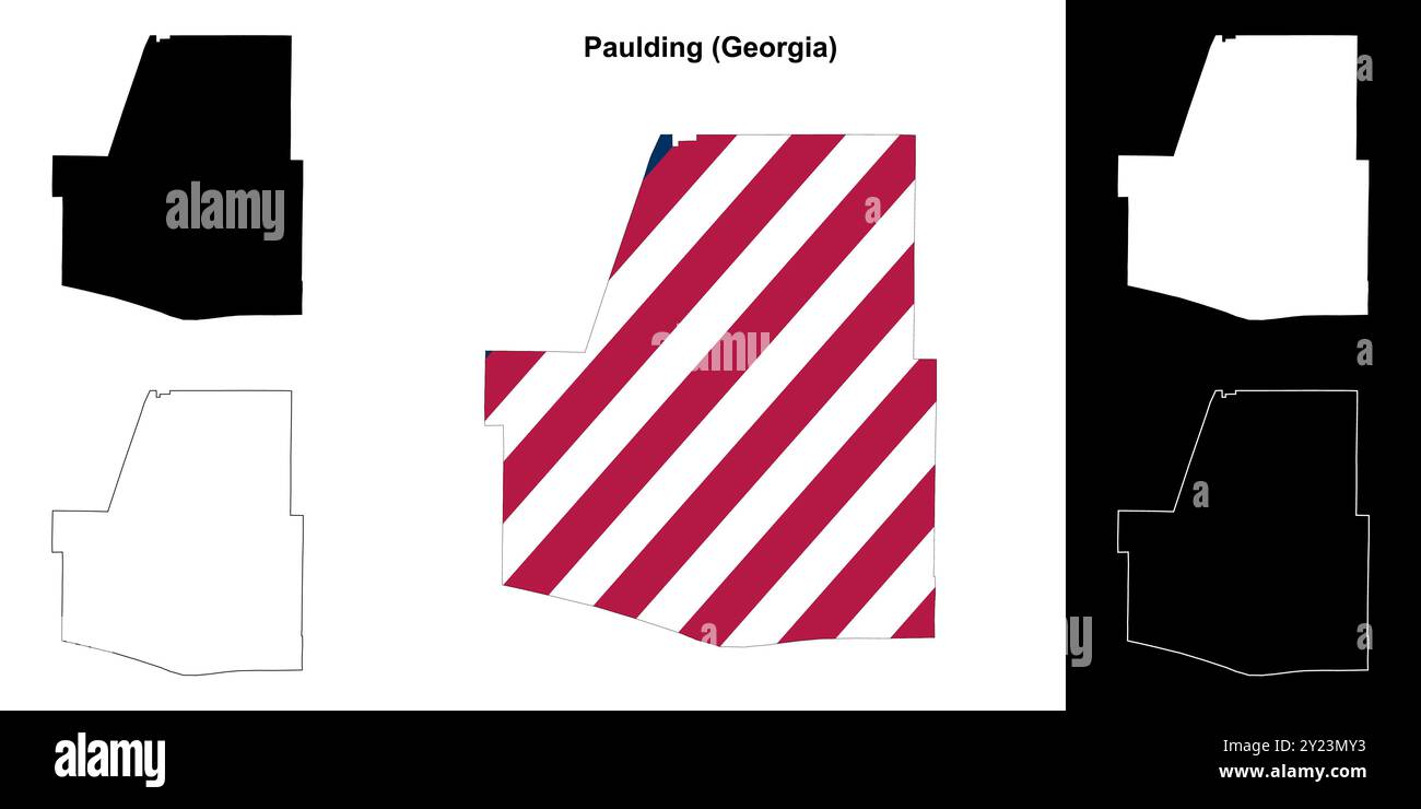Paulding outline map hi-res stock photography and images - Alamy