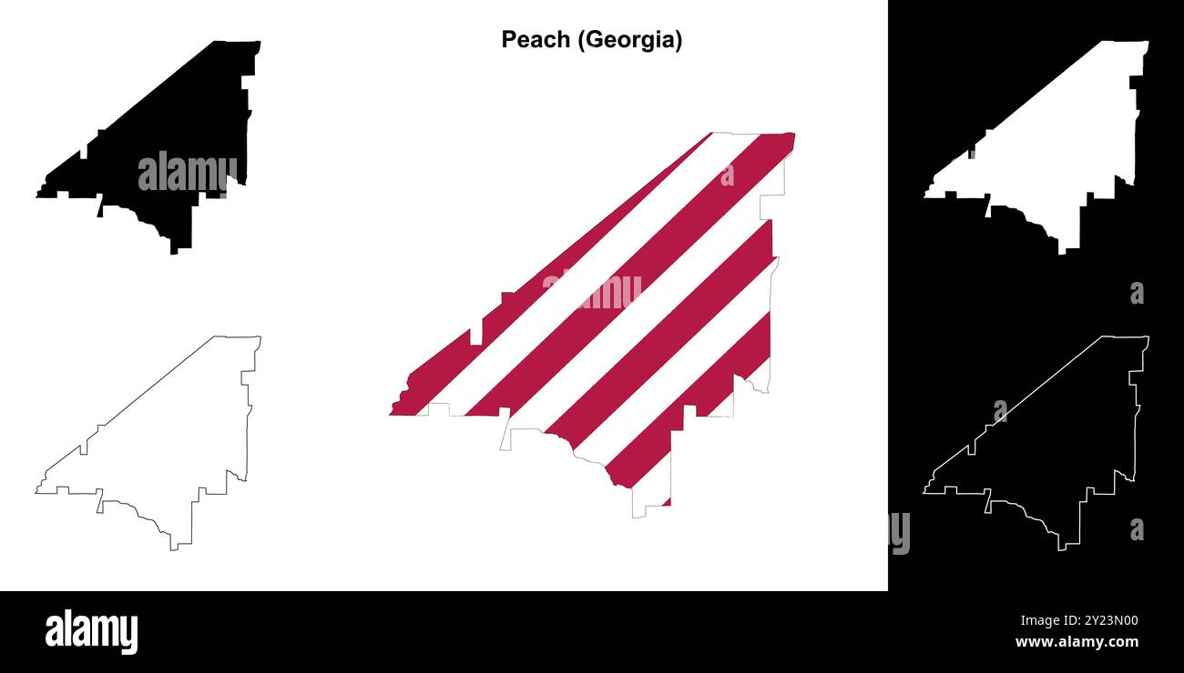 Peach County (Georgia) outline map set Stock Vector Image & Art - Alamy