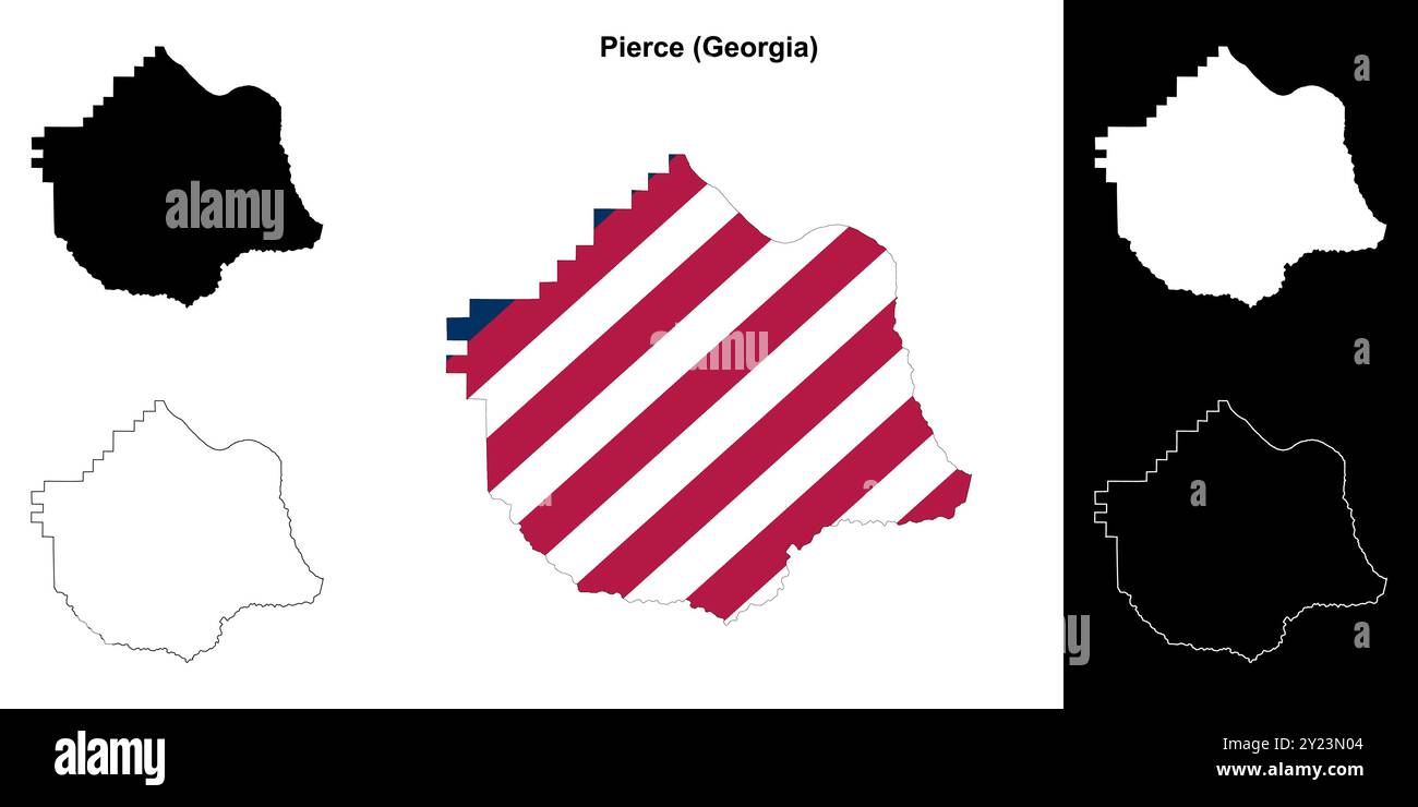 Pierce County (Georgia) outline map set Stock Vector Image & Art - Alamy