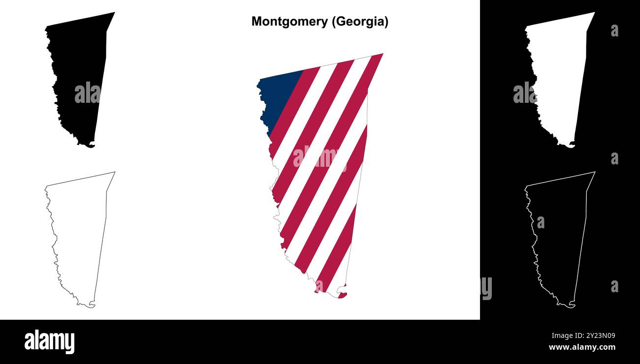 Montgomery County (Georgia) outline map set Stock Vector Image & Art ...