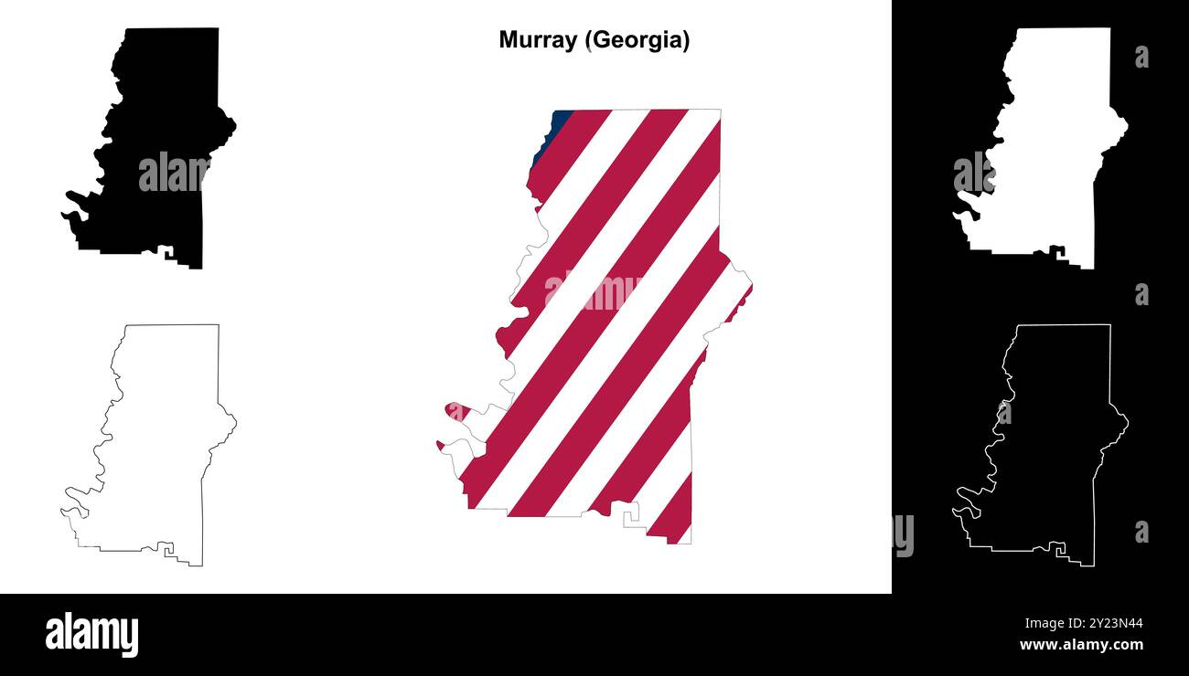 Murray County (Georgia) outline map set Stock Vector Image & Art - Alamy