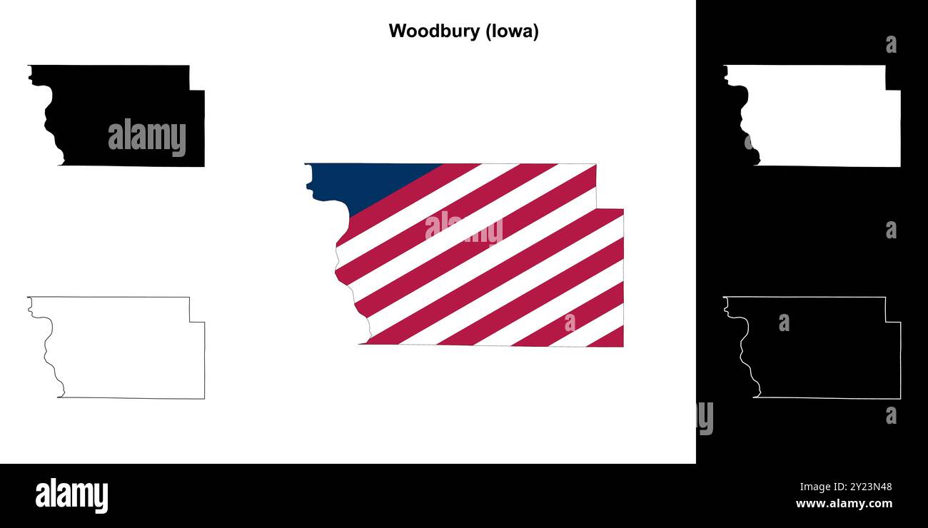 Woodbury County (Iowa) outline map set Stock Vector Image & Art - Alamy