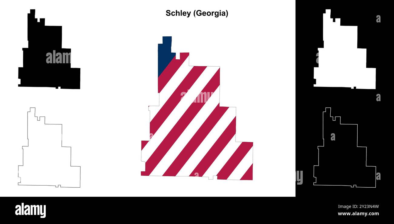 Schley County (Georgia) outline map set Stock Vector Image & Art - Alamy