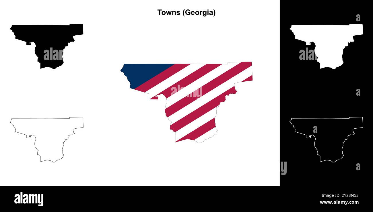 Towns county map hi-res stock photography and images - Alamy