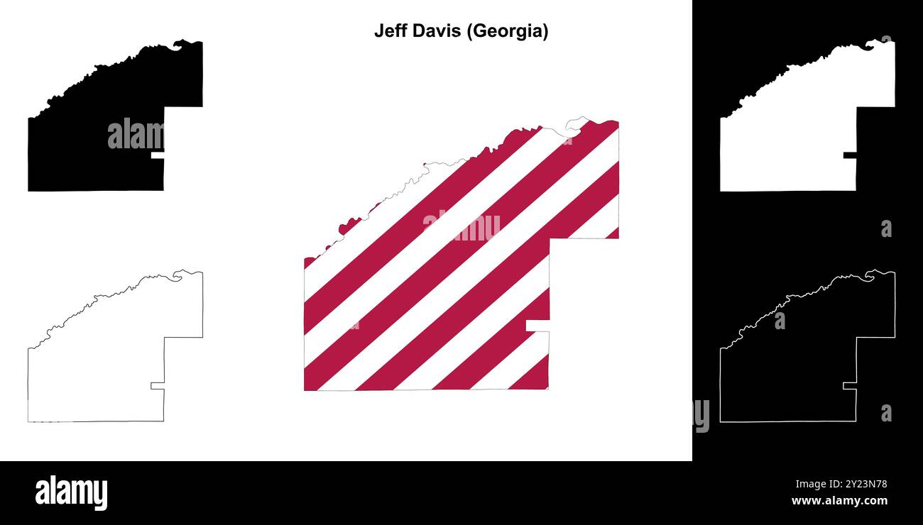 Jeff Davis County (Georgia) outline map set Stock Vector Image & Art ...