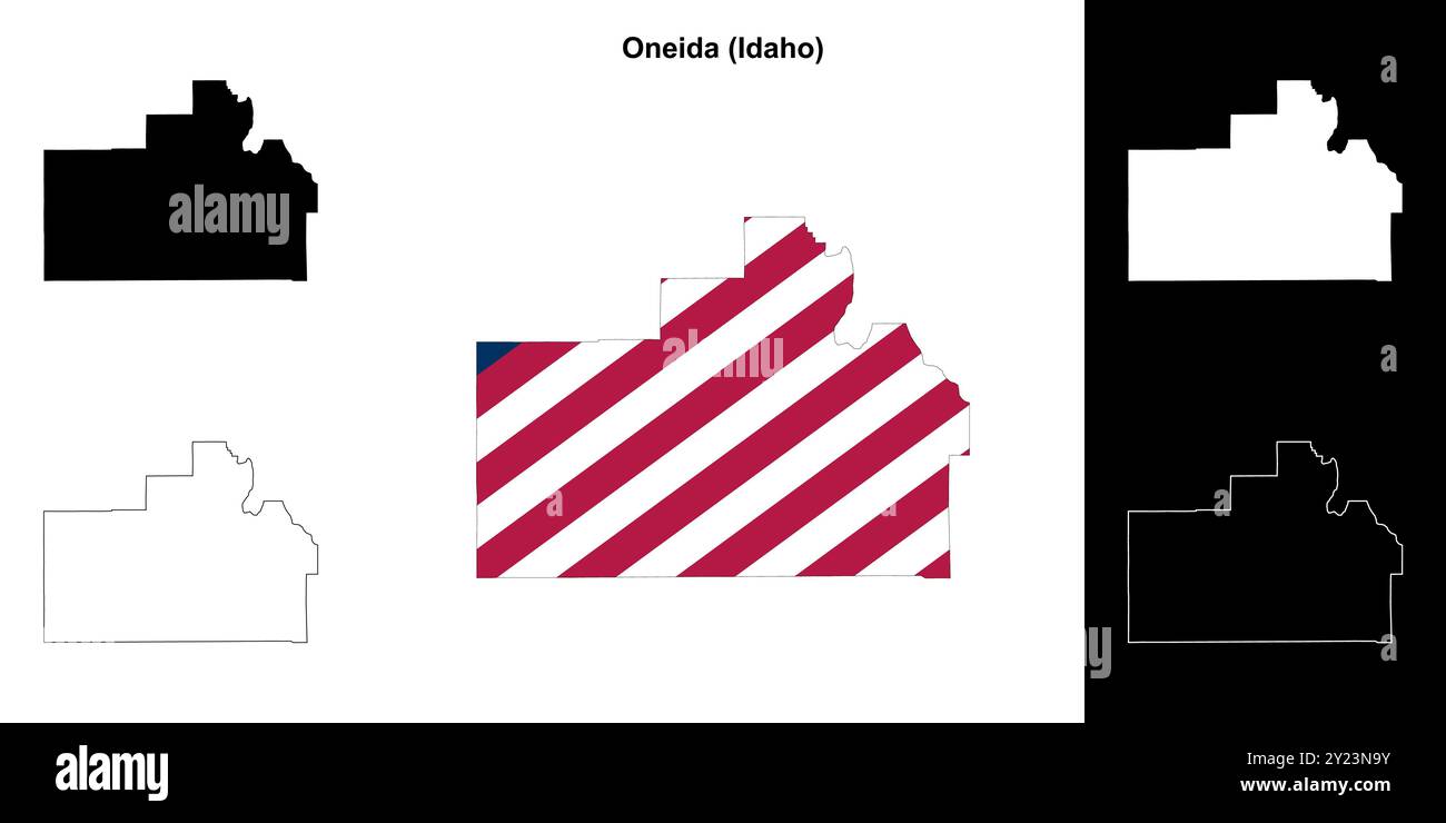 Oneida County (Idaho) outline map set Stock Vector Image & Art - Alamy