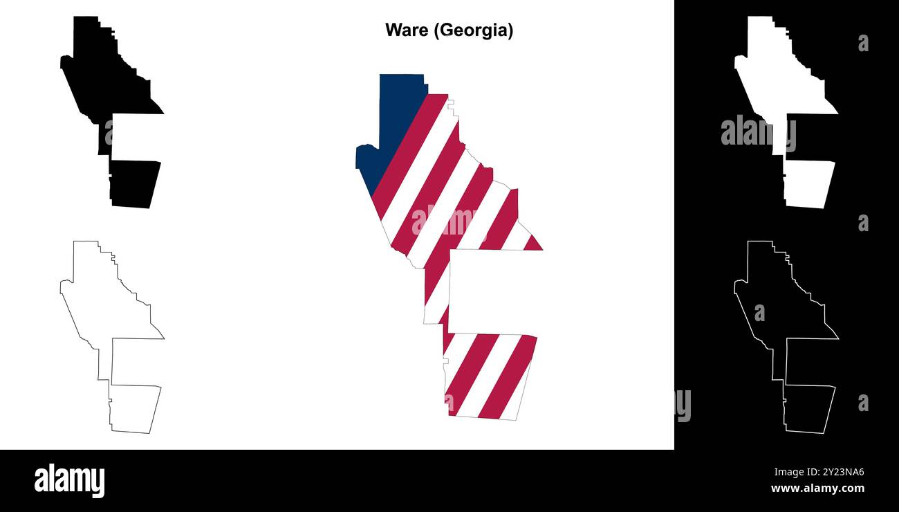 Ware county map hi-res stock photography and images - Alamy