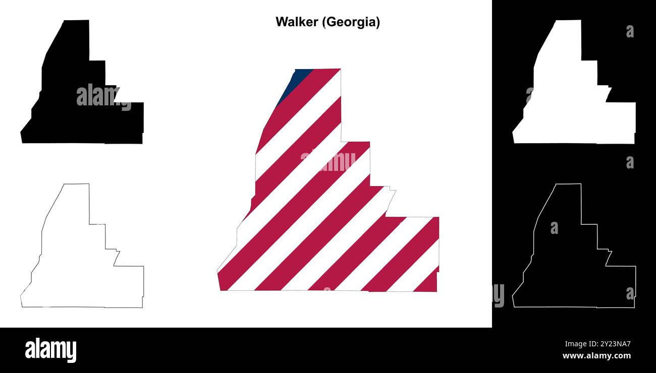 Walker County (Georgia) outline map set Stock Vector Image & Art - Alamy