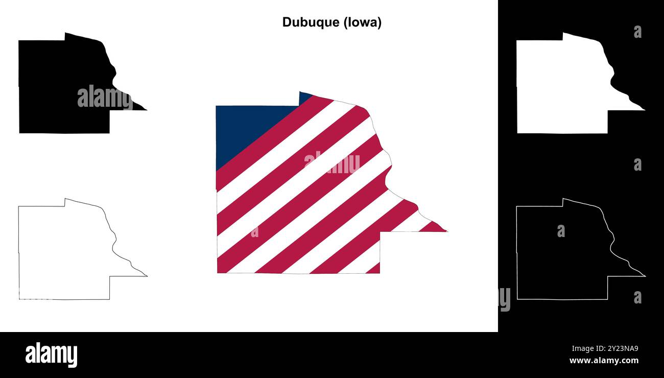 Dubuque County (Iowa) outline map set Stock Vector Image & Art - Alamy