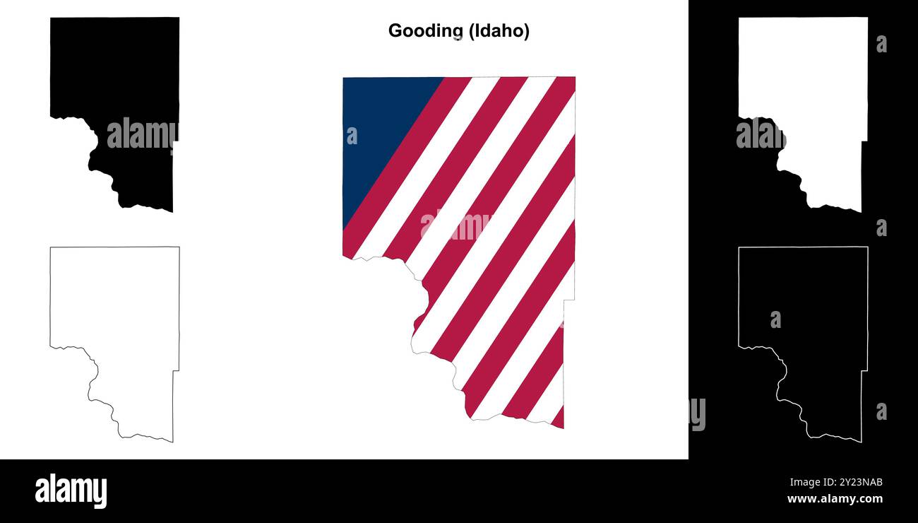 Gooding County (Idaho) outline map set Stock Vector Image & Art - Alamy