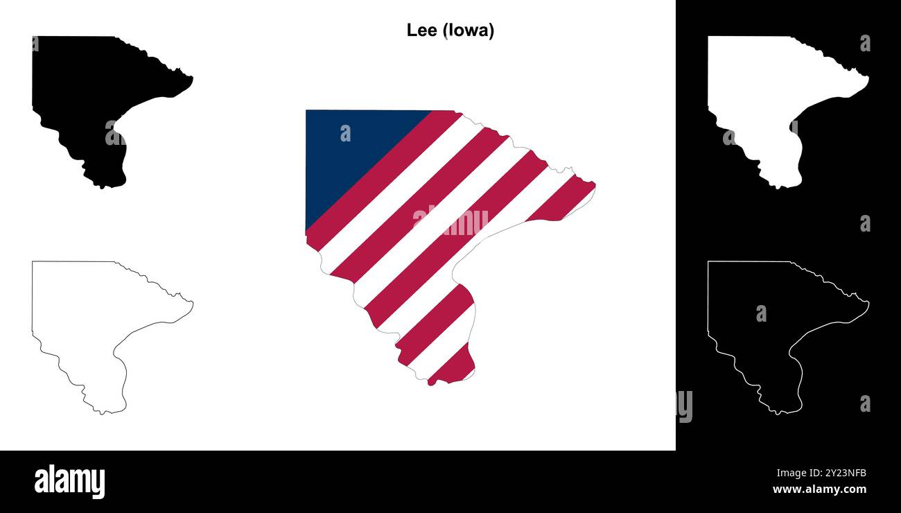 Lee vector outline map hi-res stock photography and images - Alamy