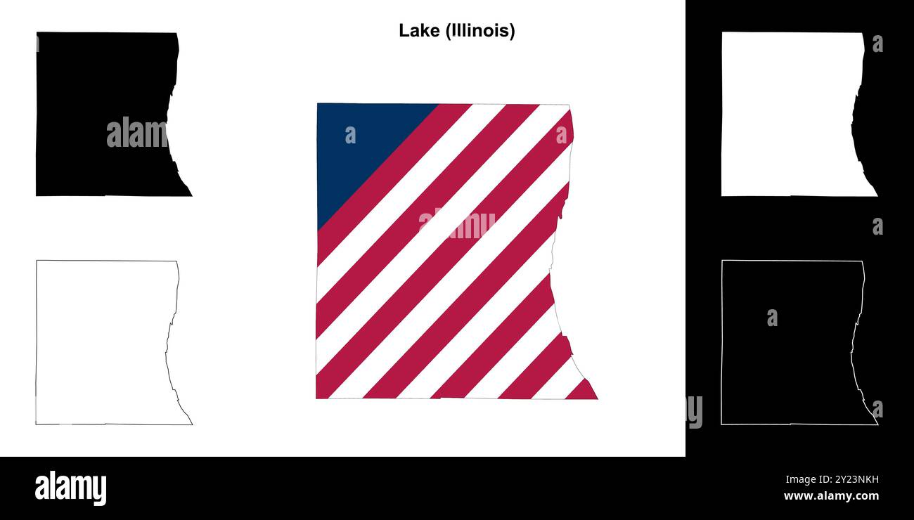 Lake County (Illinois) outline map set Stock Vector Image & Art - Alamy