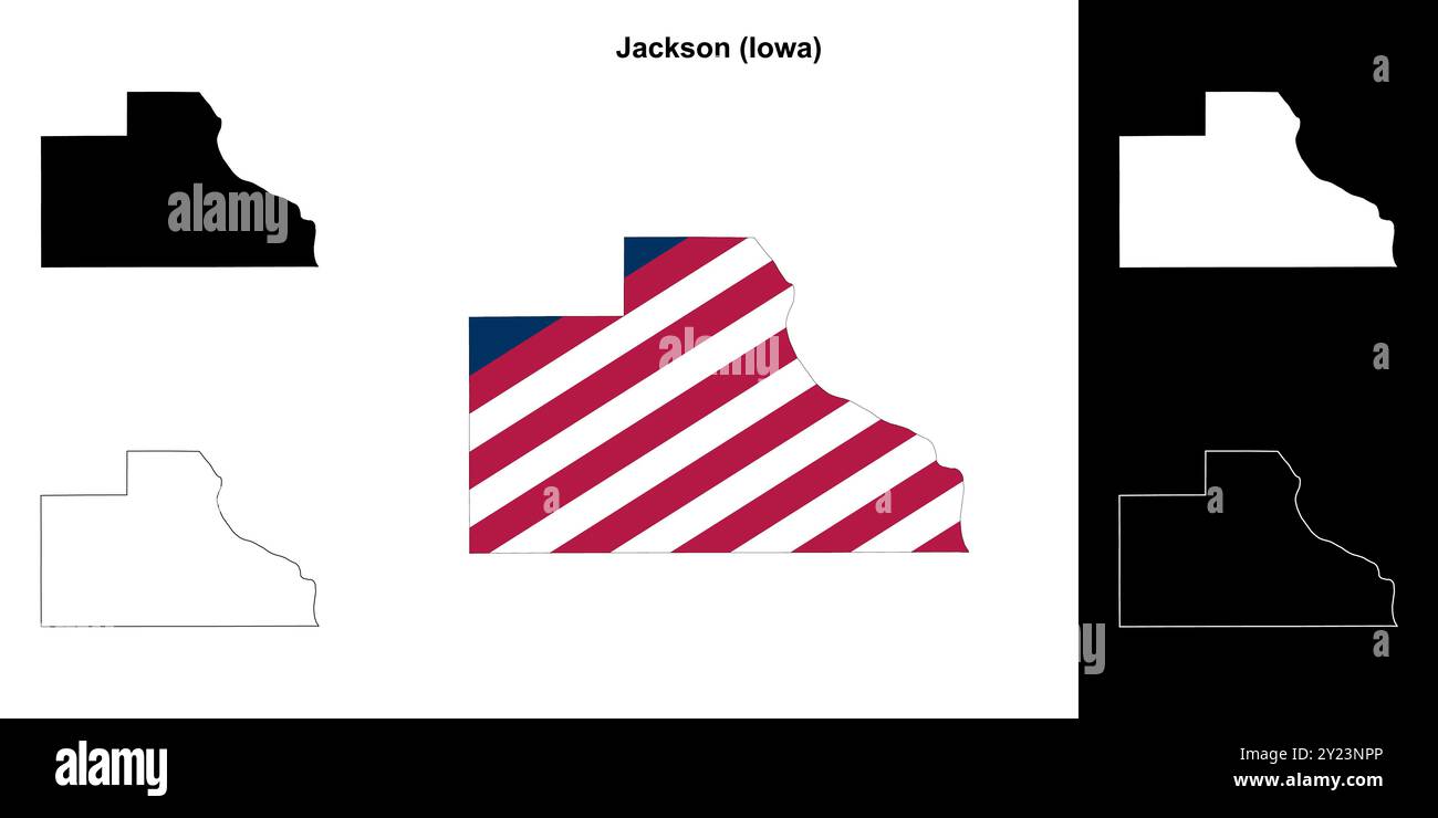 Jackson County (Iowa) outline map set Stock Vector Image & Art - Alamy