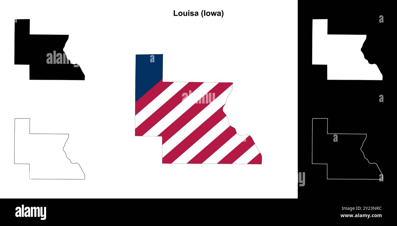Louisa County (Iowa) outline map set Stock Vector Image & Art - Alamy