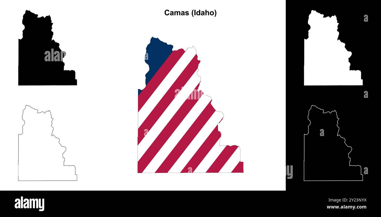 Camas county map hi-res stock photography and images - Alamy