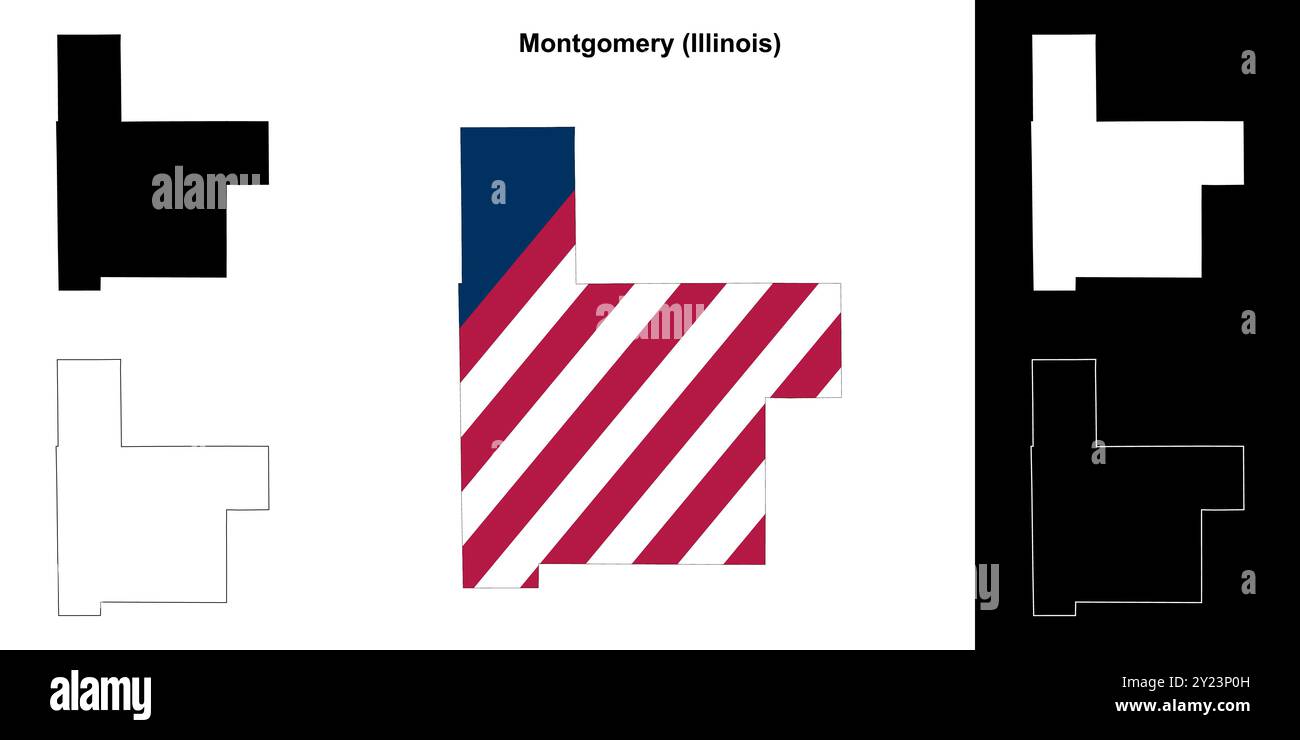 Montgomery County (Illinois) outline map set Stock Vector Image & Art ...
