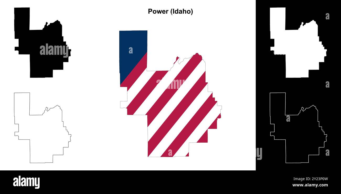 Power county map hi-res stock photography and images - Alamy