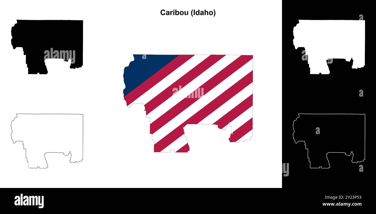 Caribou County (Idaho) outline map set Stock Vector Image & Art - Alamy