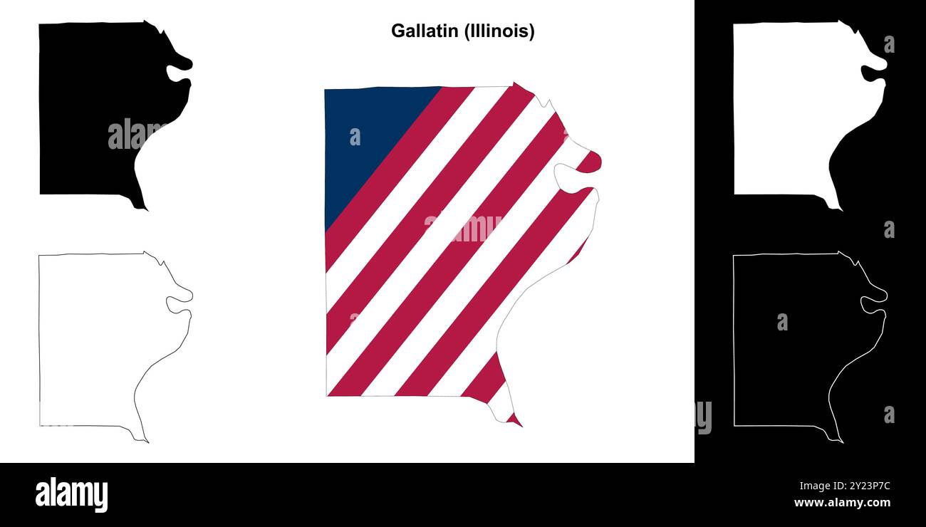 Gallatin outline map hi-res stock photography and images - Alamy