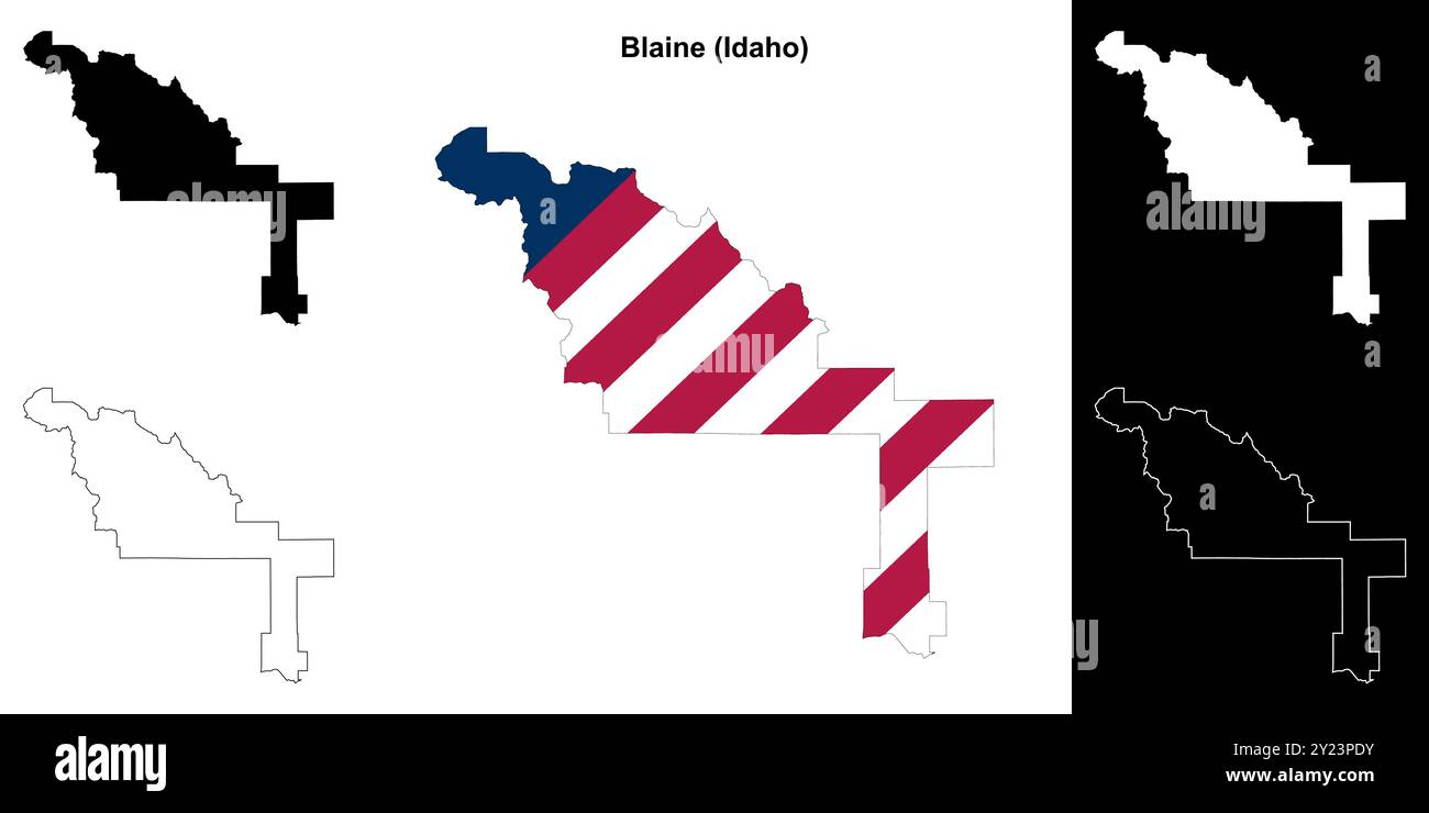 Blaine County (Idaho) outline map set Stock Vector Image & Art - Alamy