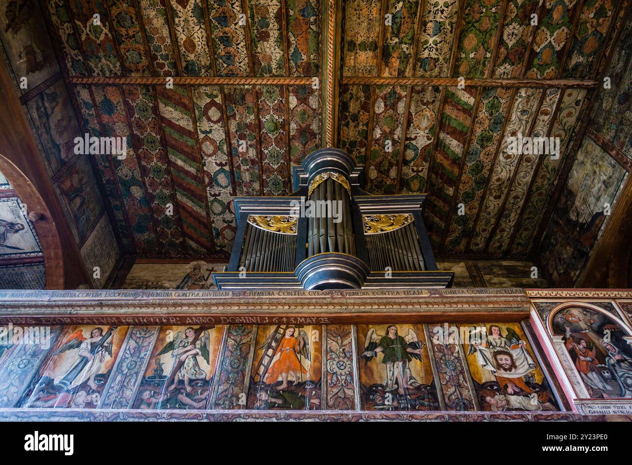 Chapel and ceiling with polychrome from 1655, Church of the Archangel ...