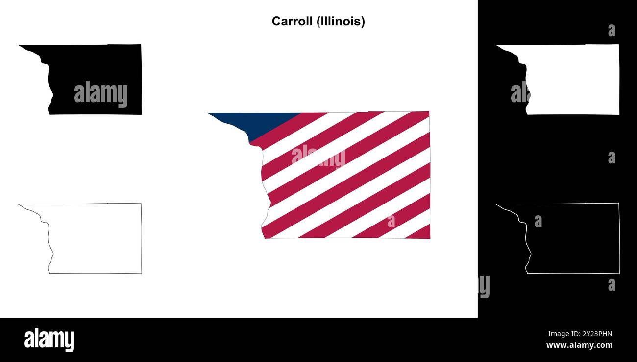 Carroll County (Illinois) outline map set Stock Vector Image & Art - Alamy