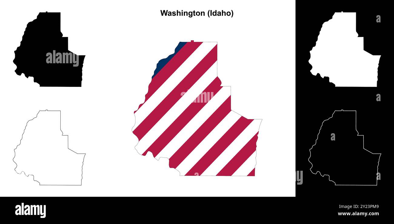 Washington County (Idaho) outline map set Stock Vector Image & Art - Alamy
