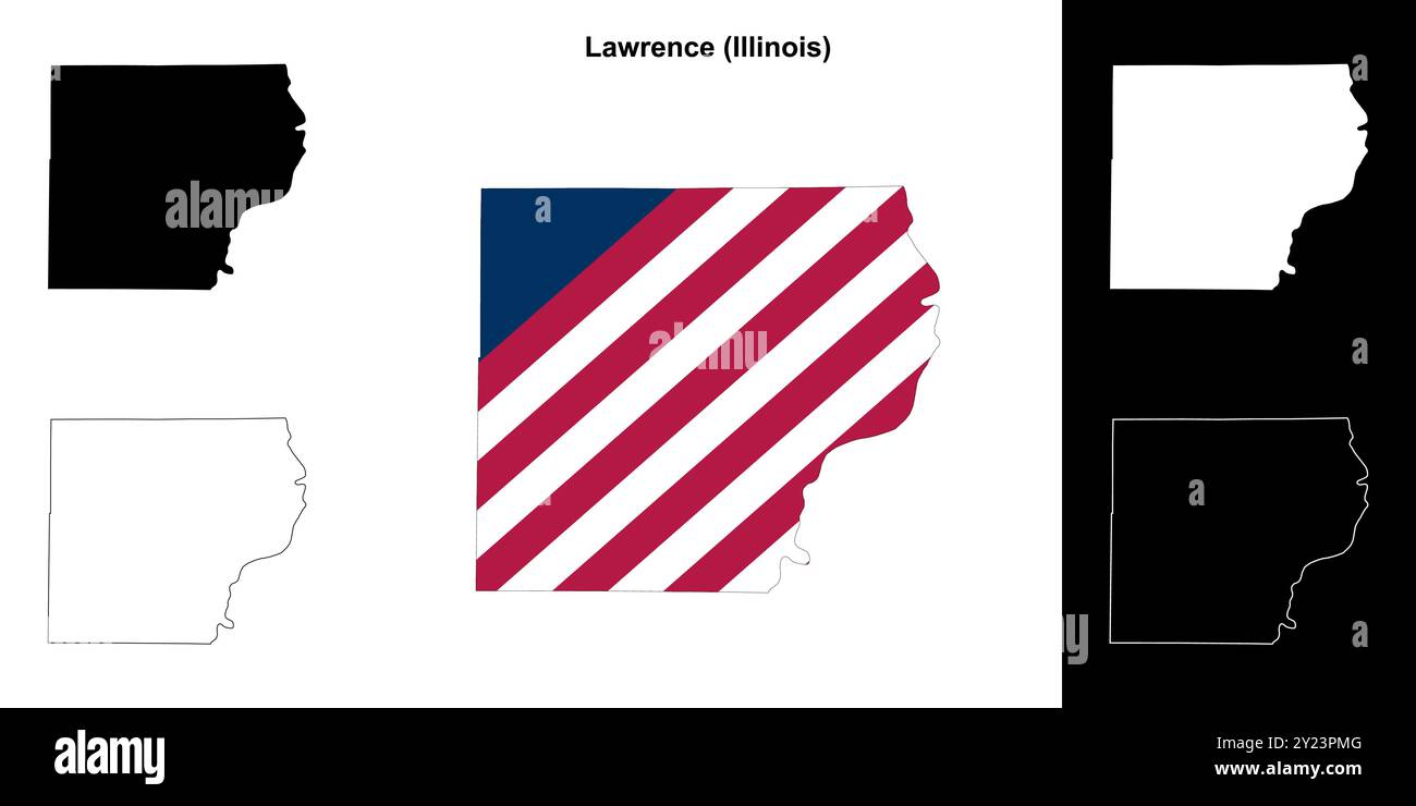 Lawrence County (Illinois) outline map set Stock Vector Image & Art - Alamy