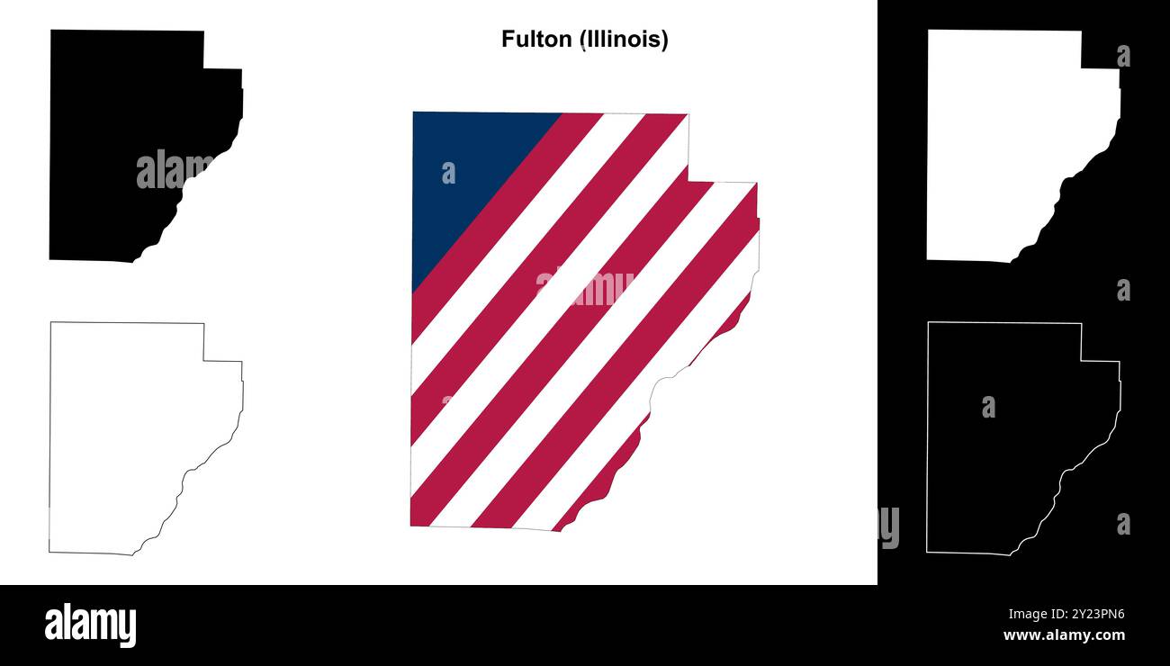 Fulton County (Illinois) outline map set Stock Vector Image & Art - Alamy