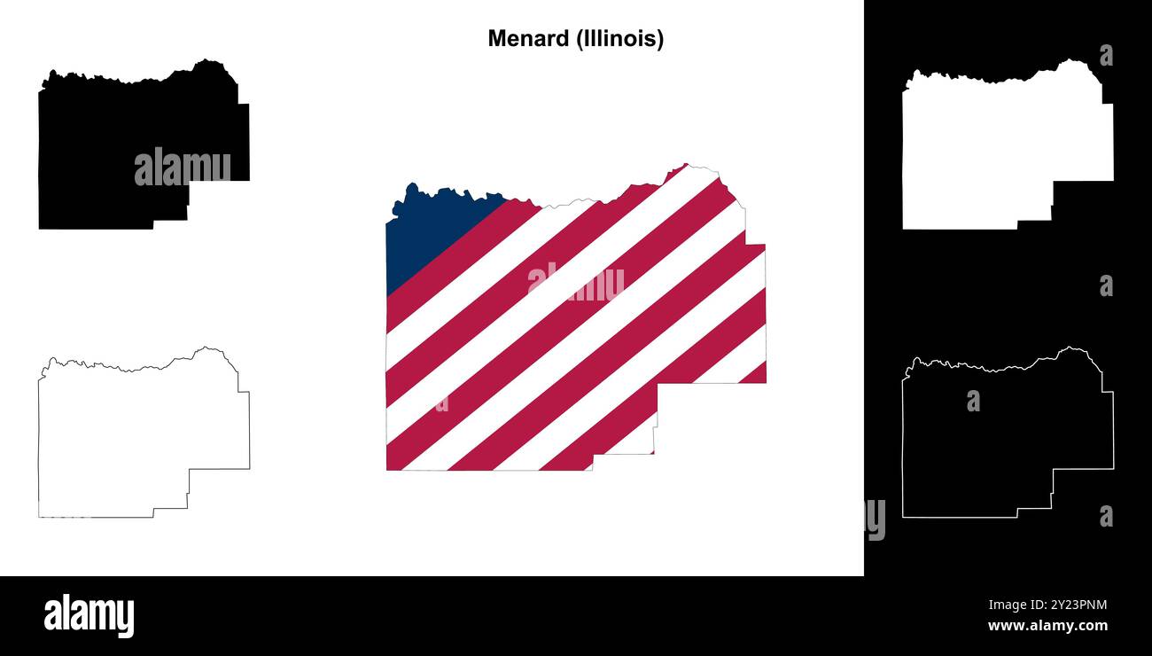 Menard County (Illinois) outline map set Stock Vector Image & Art - Alamy