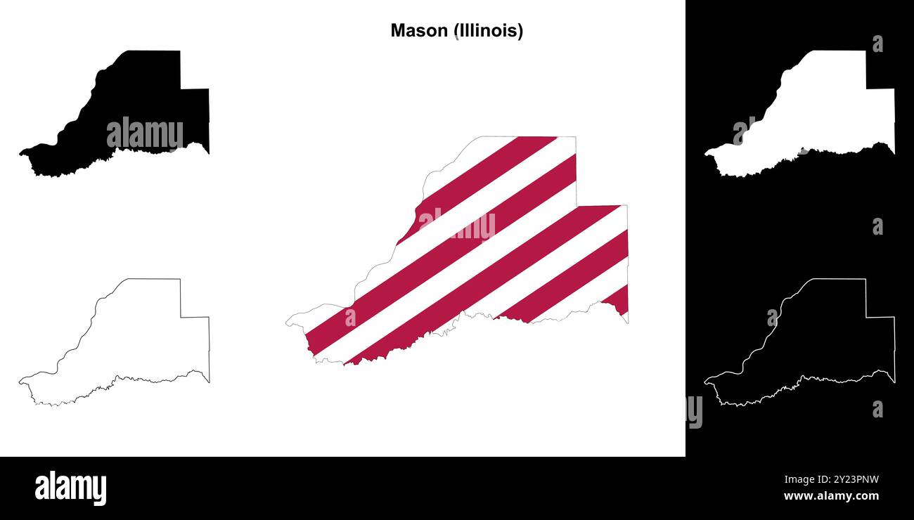 Mason County (Illinois) outline map set Stock Vector Image & Art - Alamy