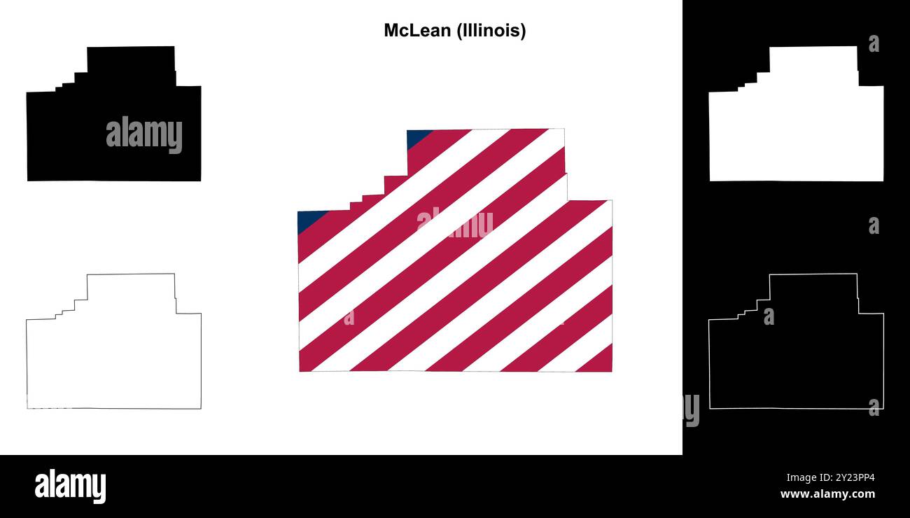 McLean County (Illinois) outline map set Stock Vector Image & Art - Alamy