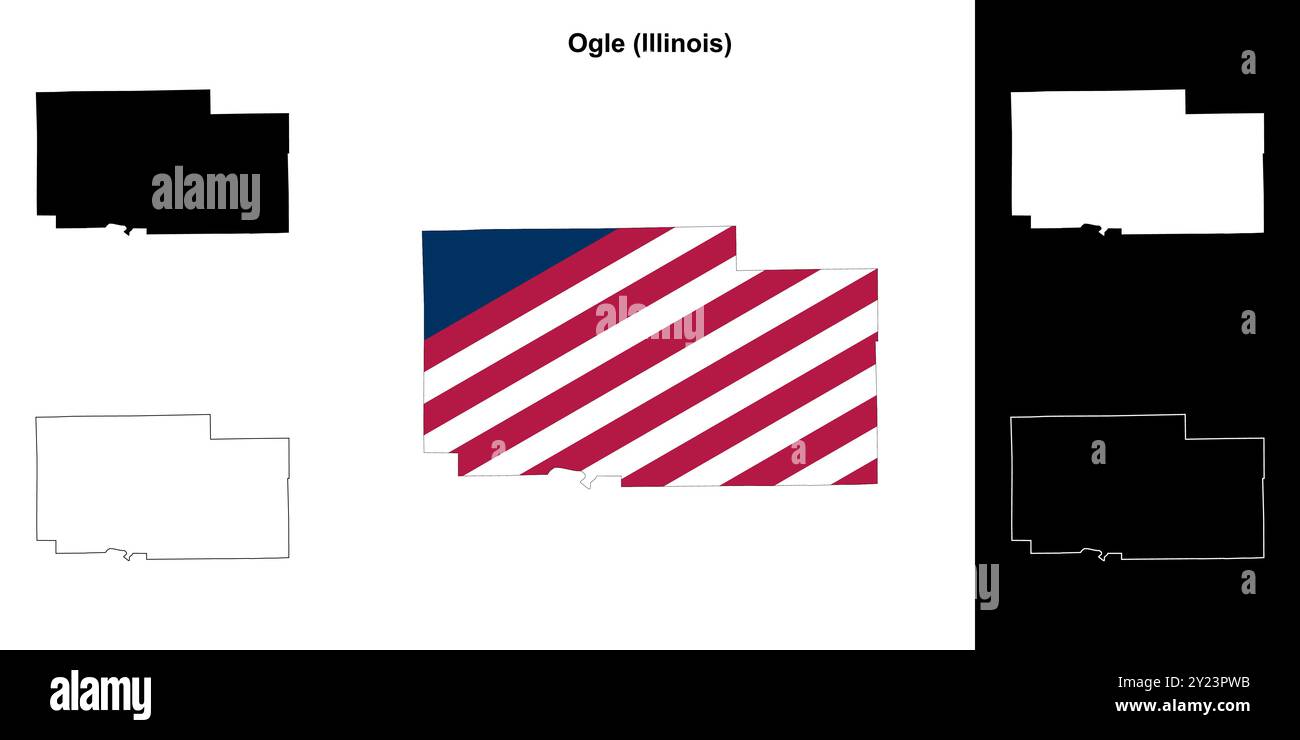 Ogle County (Illinois) outline map set Stock Vector Image & Art - Alamy