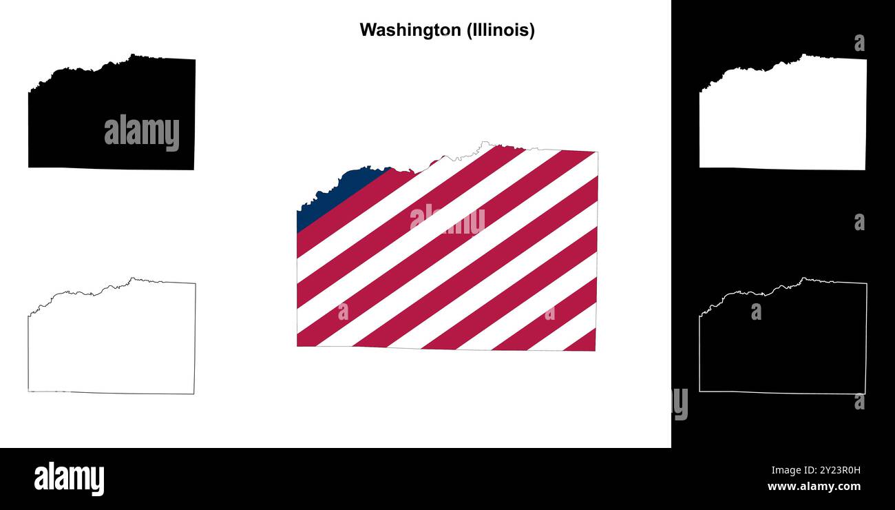 Washington County (Illinois) outline map set Stock Vector Image & Art ...