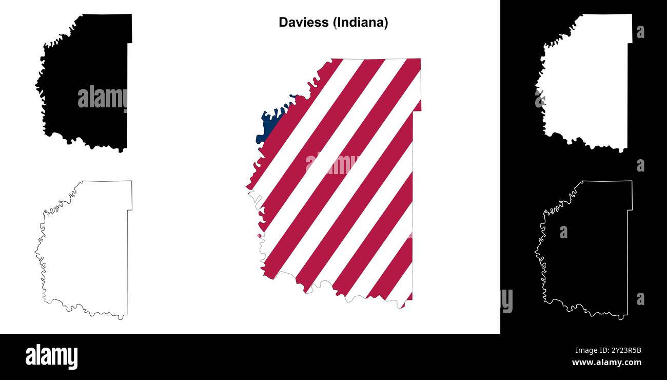 Daviess County (Indiana) outline map set Stock Vector Image & Art - Alamy