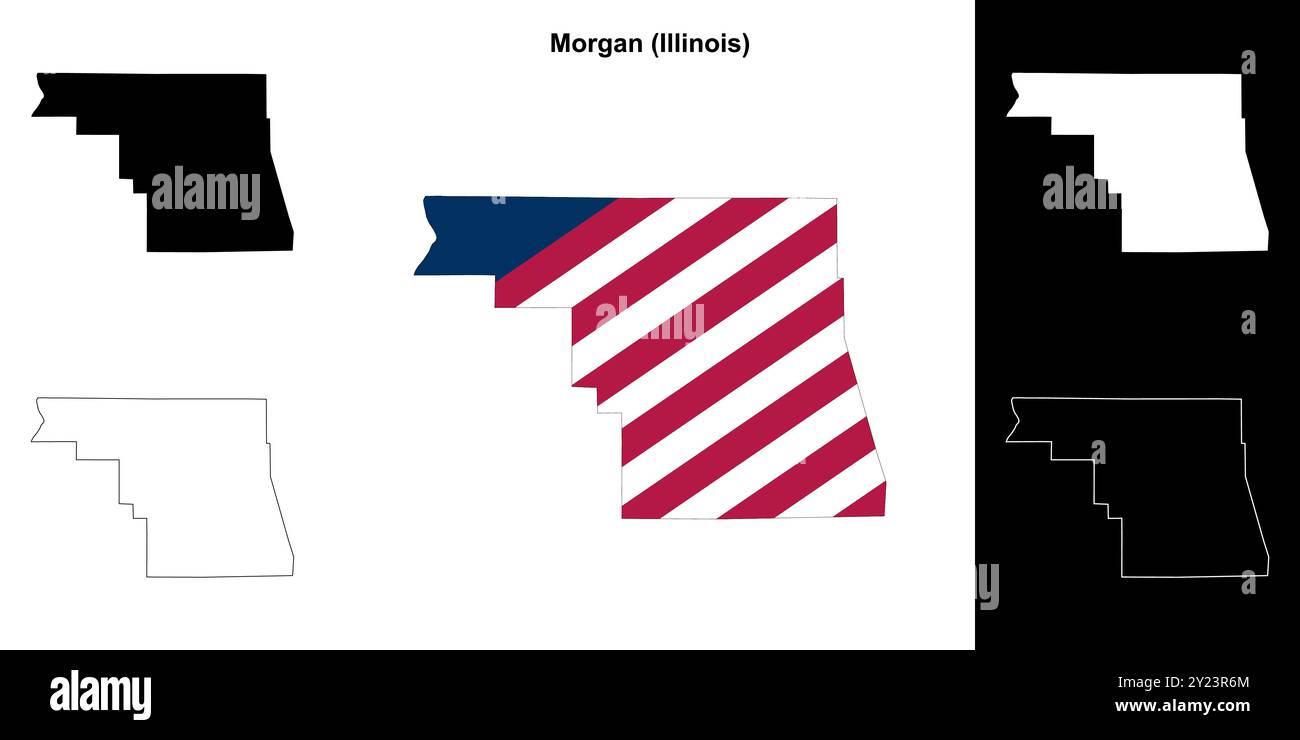 Morgan County (Illinois) outline map set Stock Vector Image & Art - Alamy