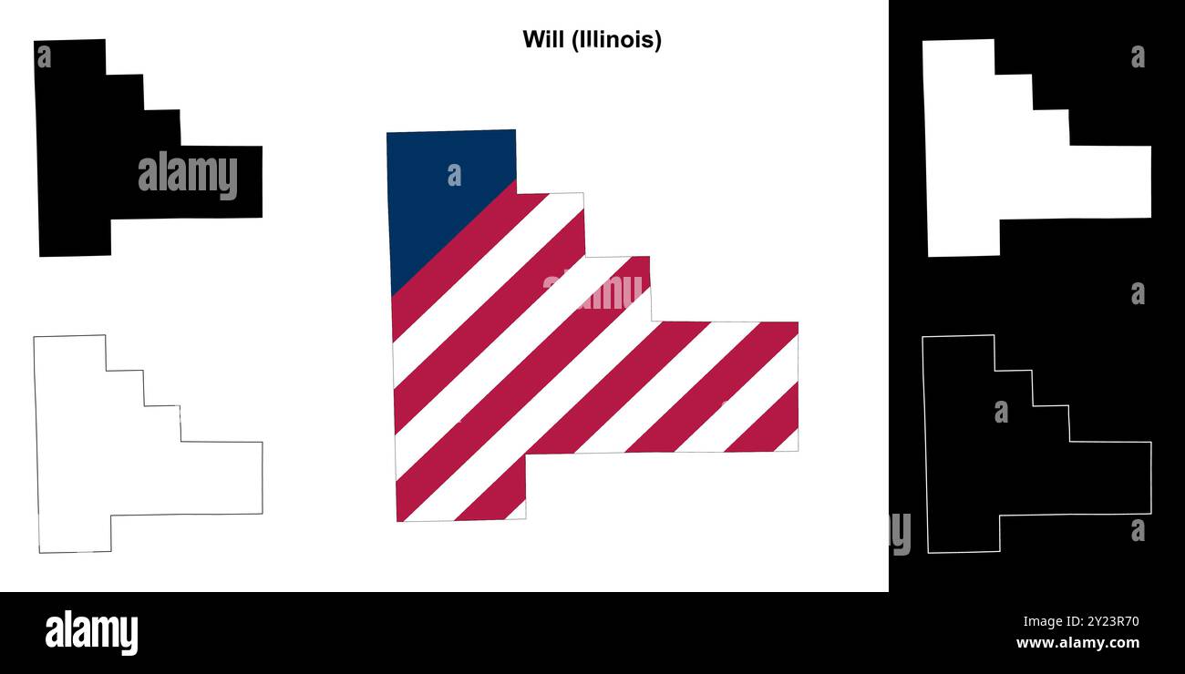 Will county map hi-res stock photography and images - Alamy