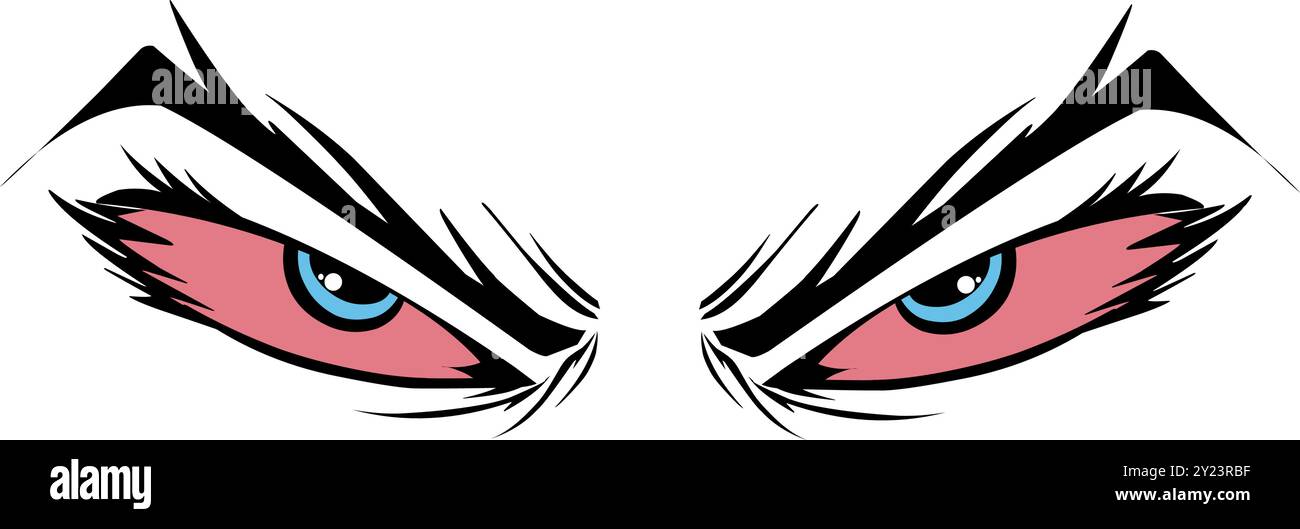 Cartoon angry expression eye design with transparent background ...