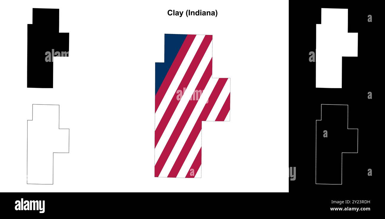 Clay County (Indiana) outline map set Stock Vector Image & Art - Alamy