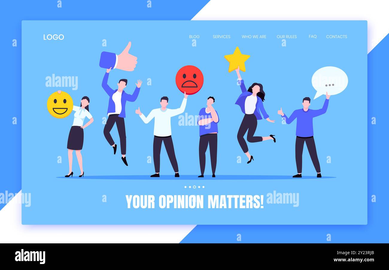 Employee feedback work satisfaction survey business concept flat vector ...