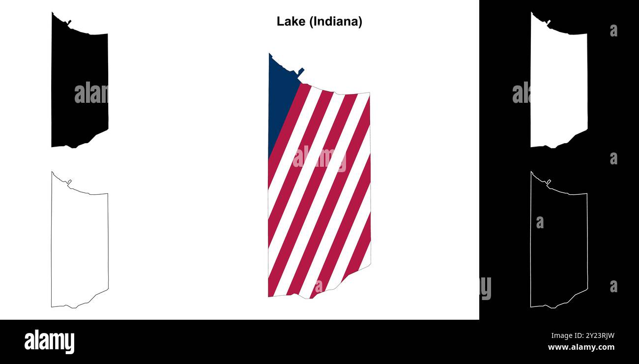 Lake County (Indiana) outline map set Stock Vector Image & Art - Alamy